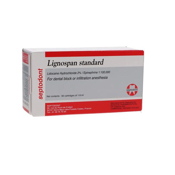 Lignospan Standard, Lidocaine HCl 2% with Epinephrine 1:100,000 1.7 ml ...